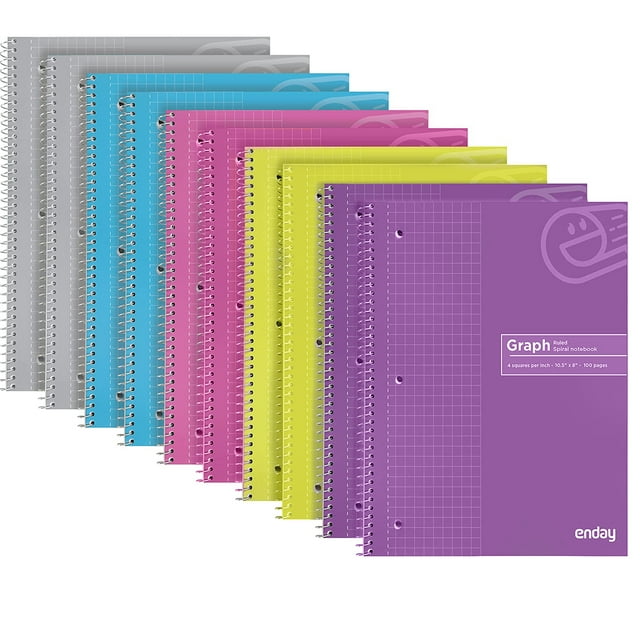 Emraw Graph Paper Notebook 100 Sheets Grid Spiral Bound Notebooks 12 ...