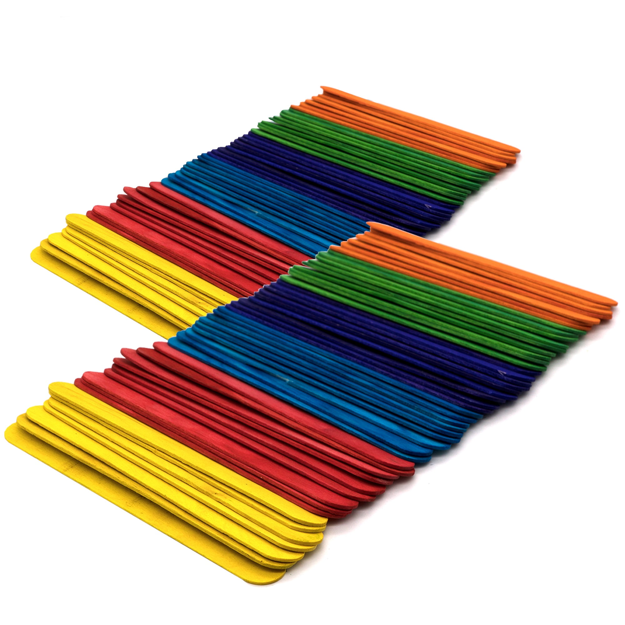 Emraw Jumbo Colored Craft Stick Wood Stick 100 Pieces Long Craft Sticks ...