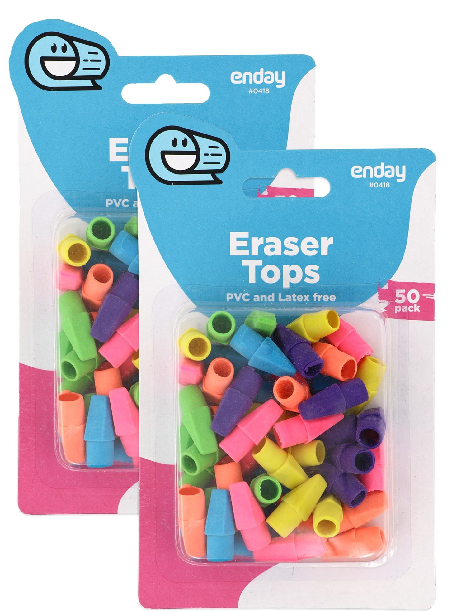 Emraw Pencil Cap Erasers, Assorted Colors, 100 Count, 2 Pack - Walmart.com