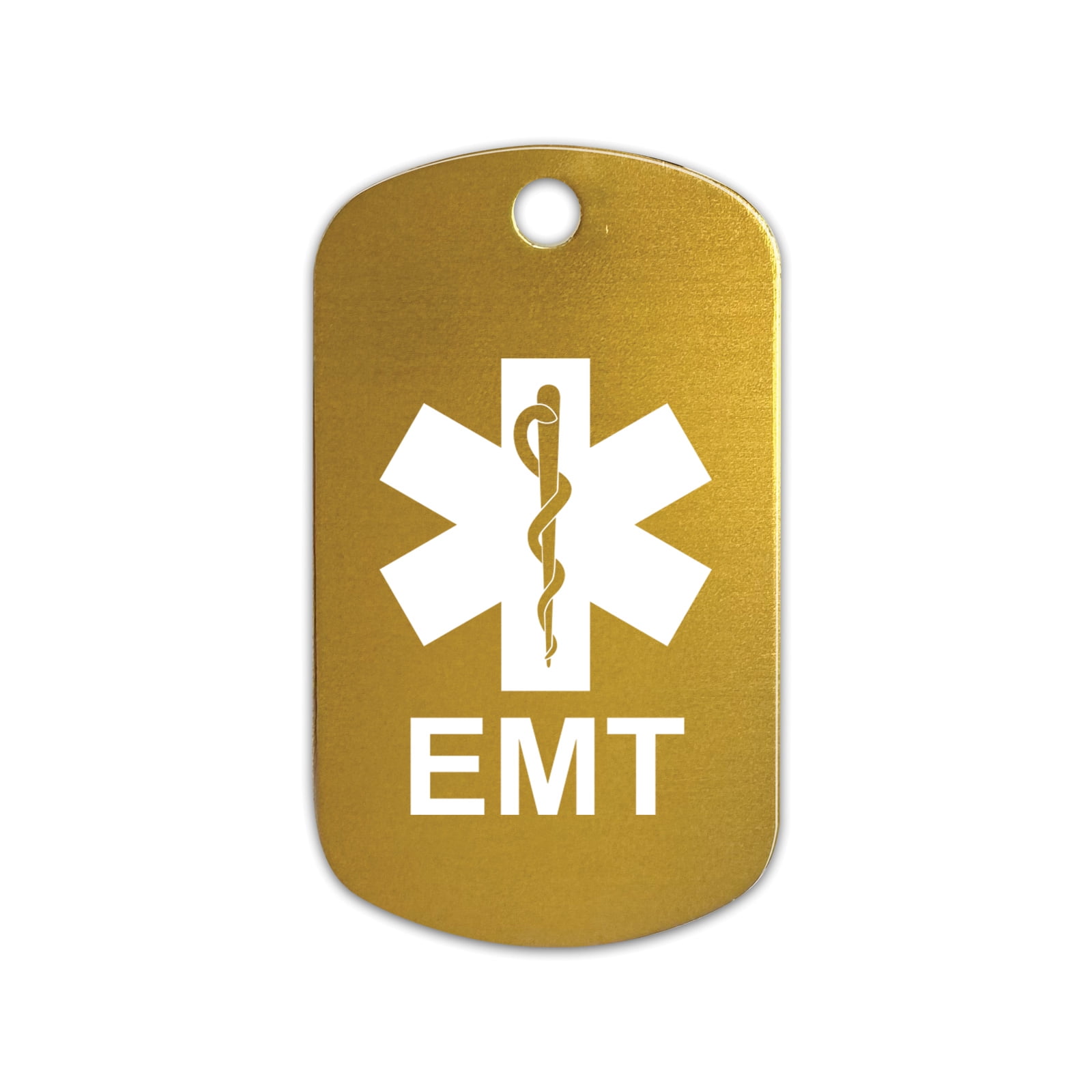 Emt Star Of Life V2 GI Dog Tag Aluminum Keychain #1 - Gold - Walmart.com