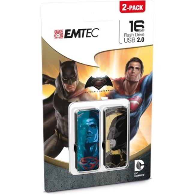 Emtec 16 GB M700 Batman VS Superman Flash Drive, Pack of 2 - Walmart.com