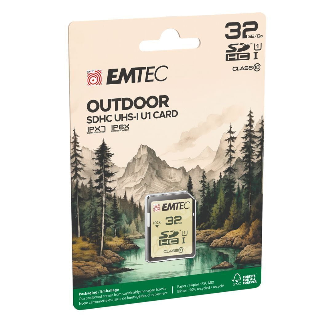 Emtec SD 32GB UHS-I U1 V10 Rugged Outdoor Series Card Designed for Use ...