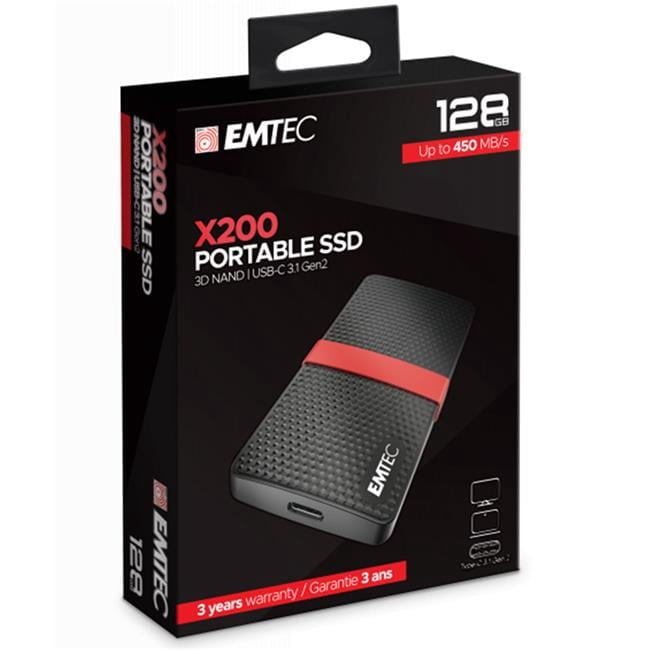 Emtec SSD 128GB 3.1 Gen2 X200 SSD Portable Retail - Walmart.com