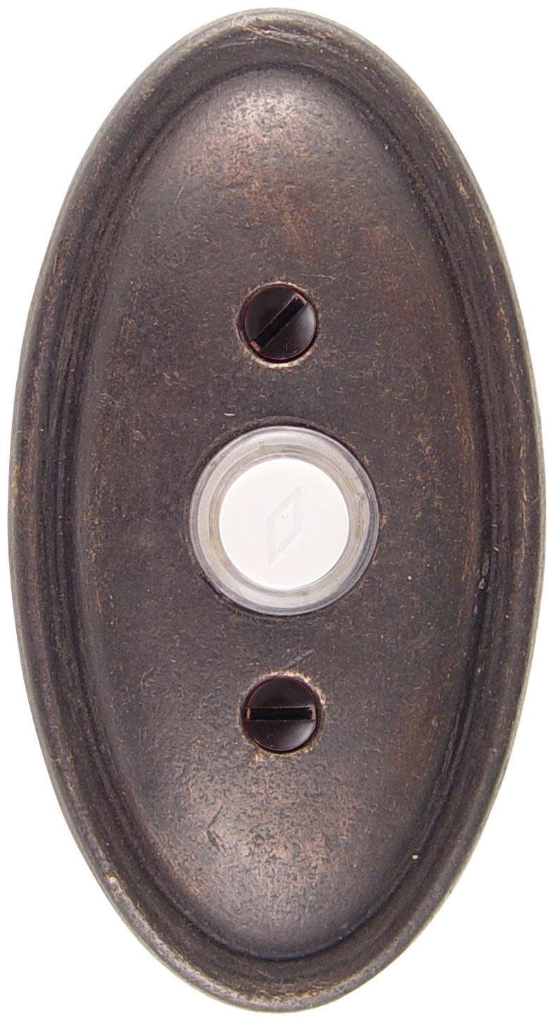 Emtek 2414 4-1/2" Height Oval Style Bronze Lighted Doorbell Rosette ...