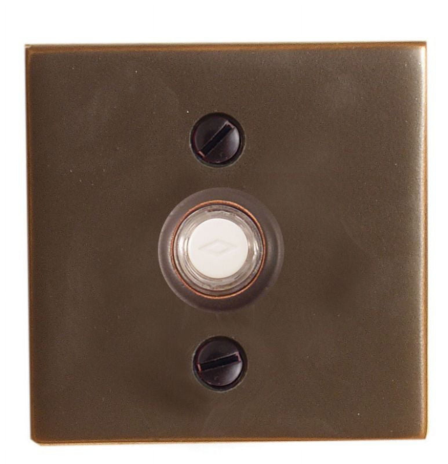 Emtek 2459 2-1/2" Width Square Style Brass Lighted Doorbell Rosette ...