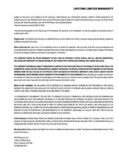 Emtek Hardware Deadbolt, Single Cylinder, Square, Solid Brass, Modern ...