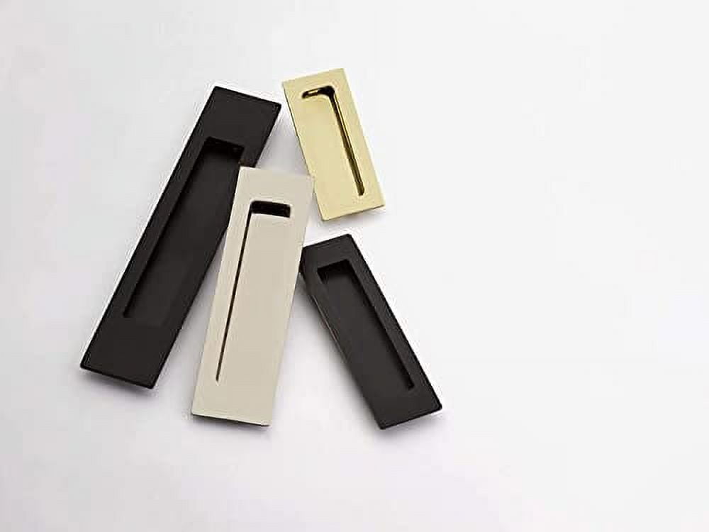 Emtek, Modern Rectangular, Flush Pull, 1-3/4" x 4", Flat Black ...