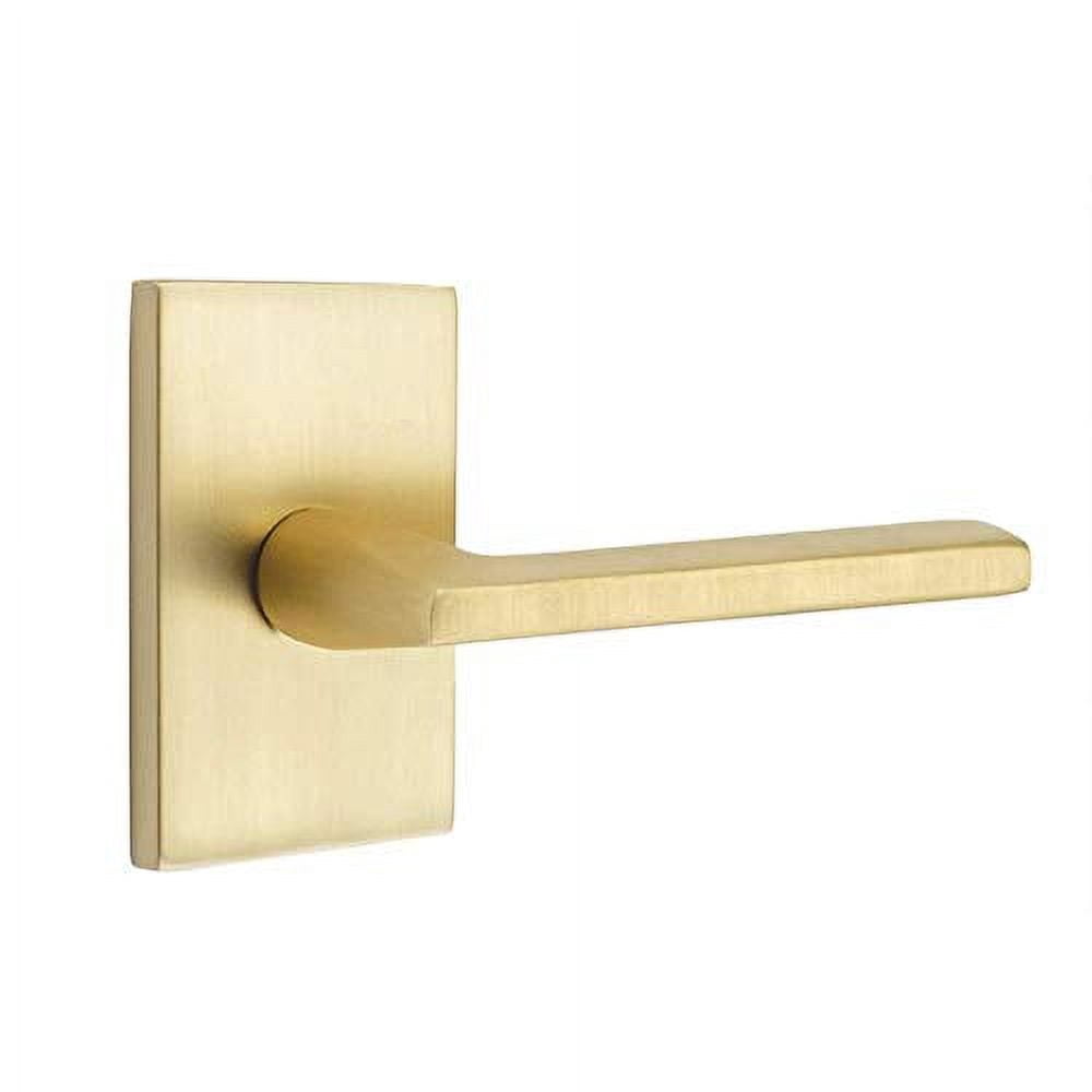 Emtek Passage Set, Modern Rectangular Rosette, Helios Lever, Satin ...