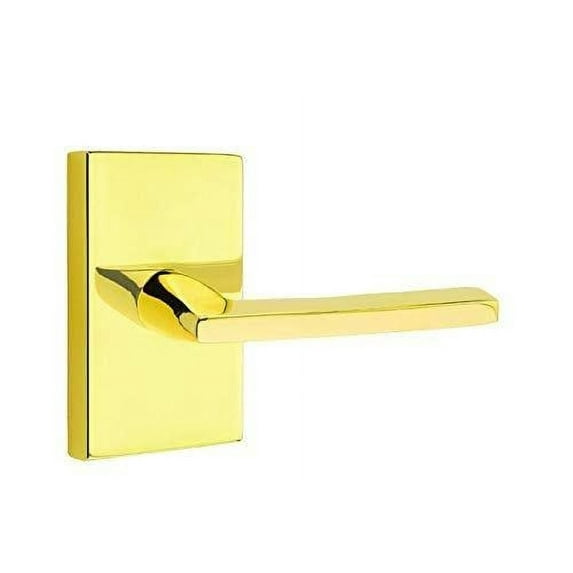 Emtek Privacy Set, Modern Rectangular Rosette, Helios Lever, Flat Black ...