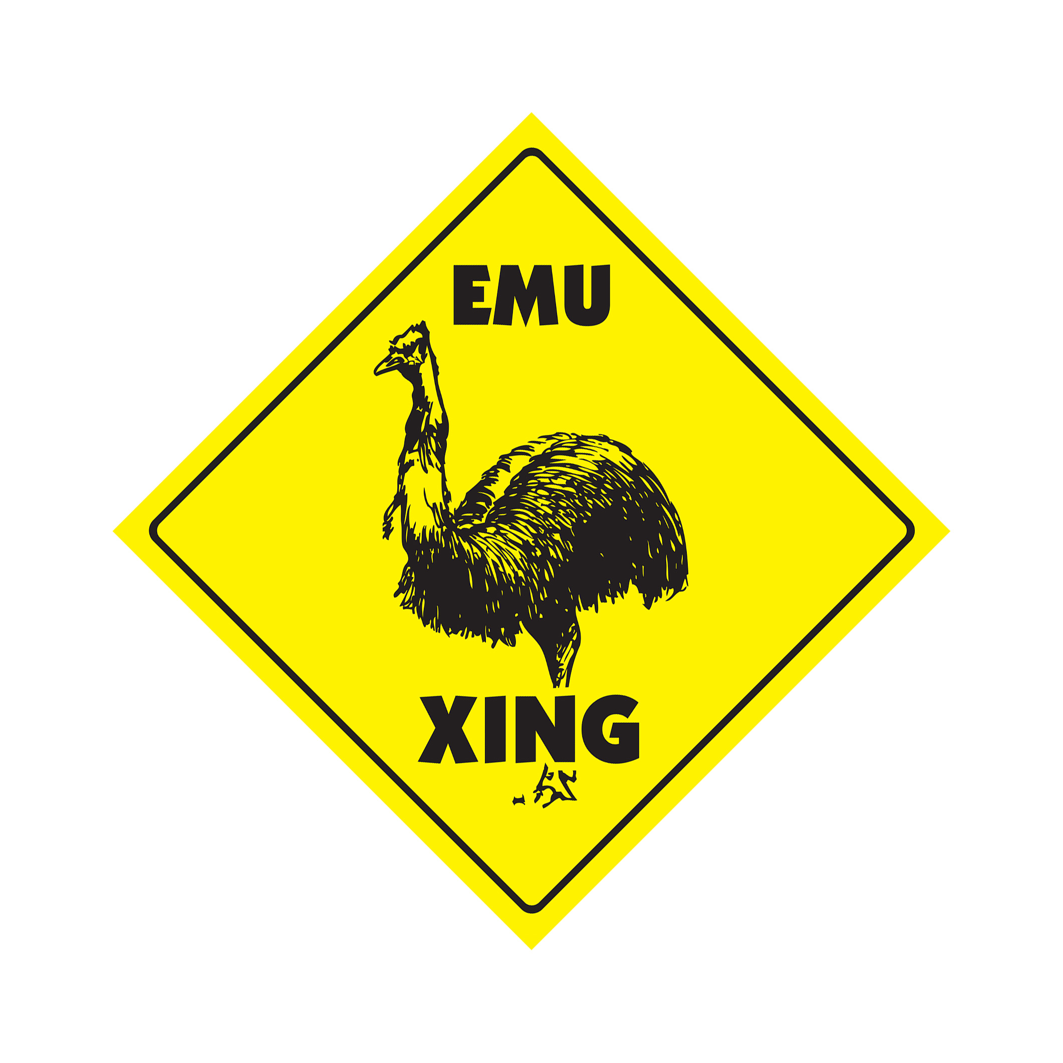 Emu Crossing Sign Zone Xing | Indoor/Outdoor | 20" Tall ostrich big ...