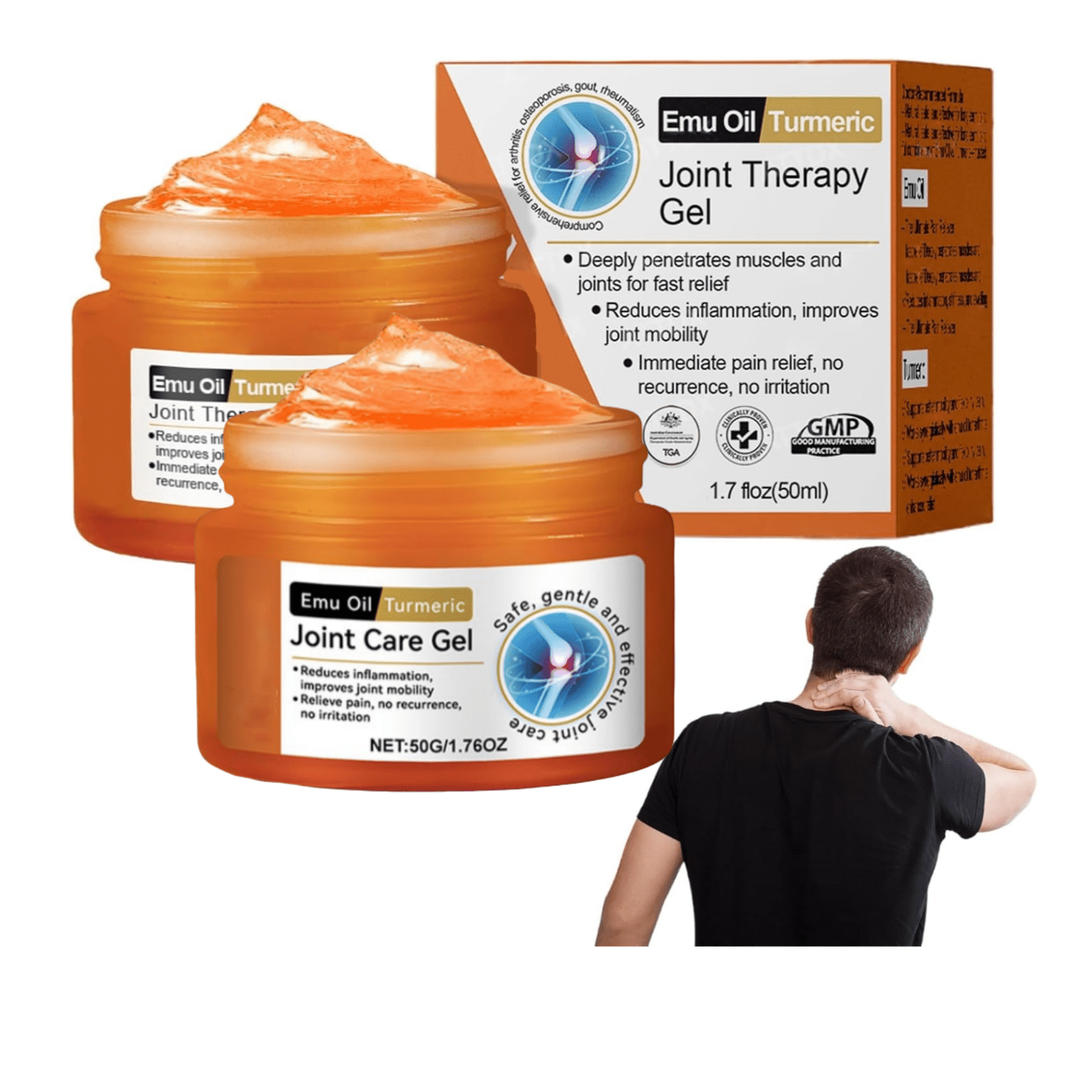 Emu Oil T-urmeric Joint Gel, emu oil for Discomfort in Back, Soothes ...