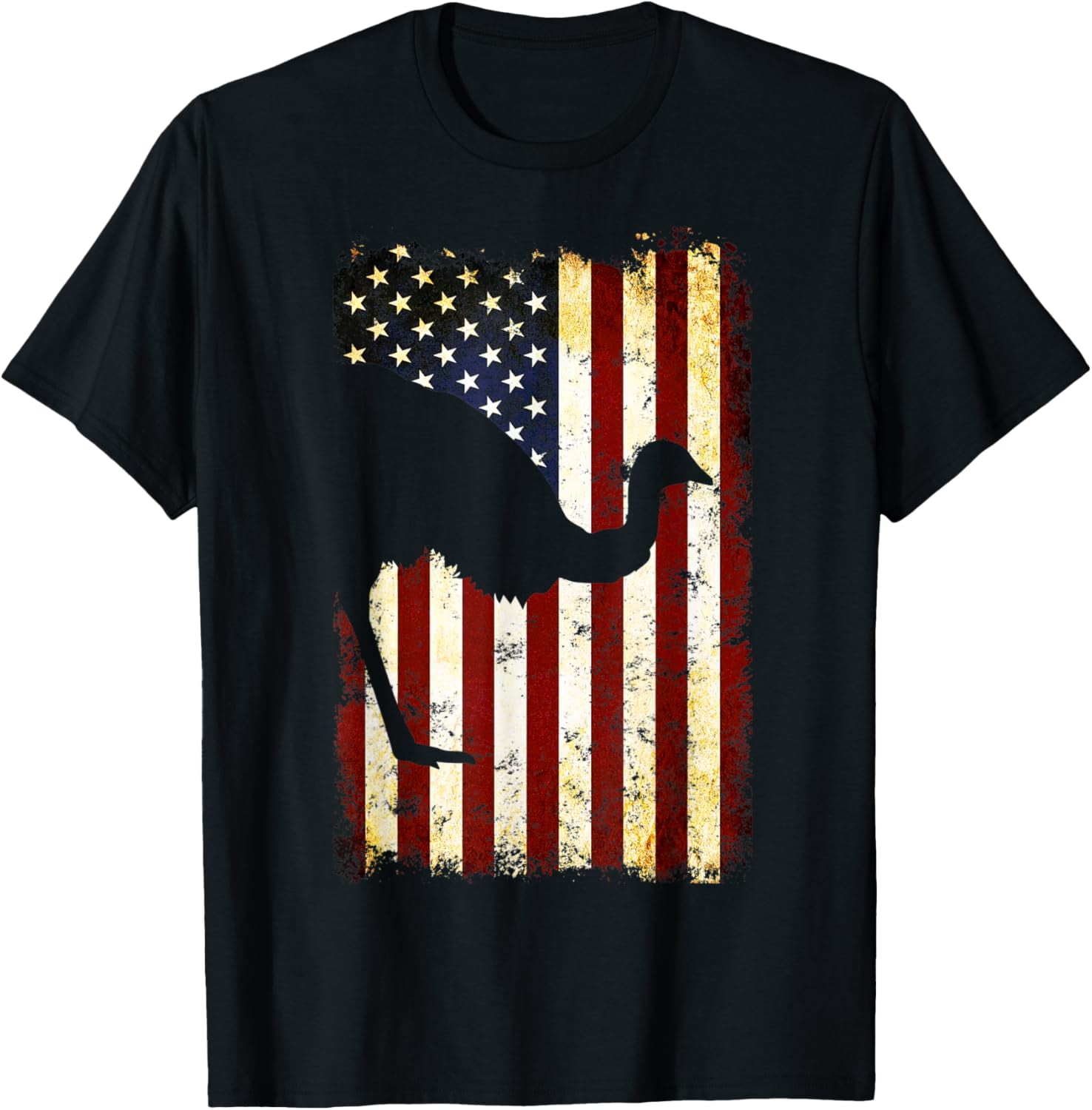 Emu Silhouette American Flag 4th of July T-Shirt - Walmart.com
