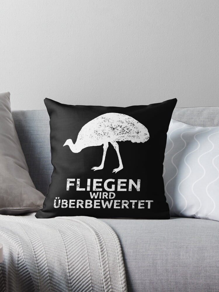 Emu design with the silhouette of an Emu bird that reads: "Flying is ...
