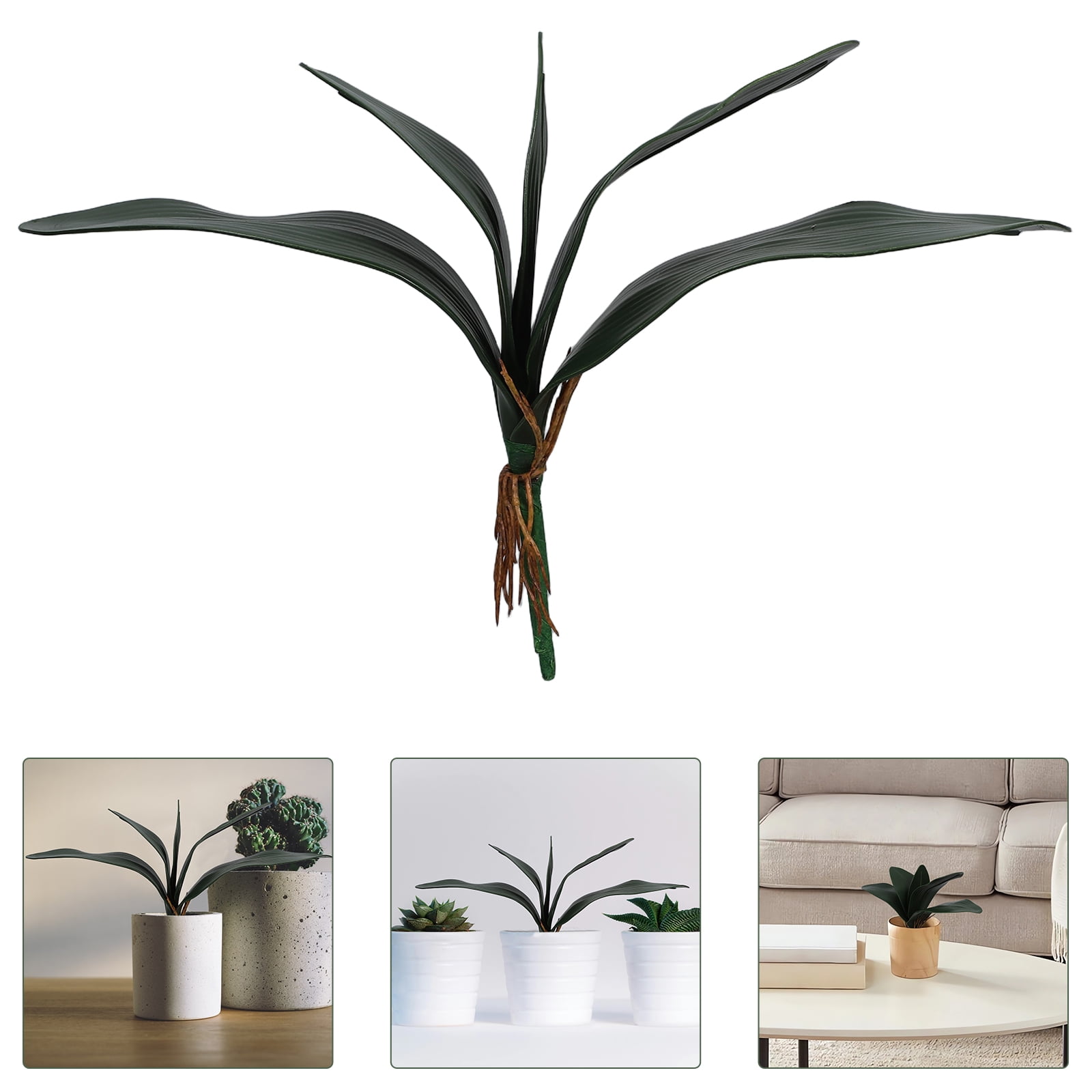 WHAMVOX Realistic Artificial Green Leaf Plant with EVA Foam Material for Home Office Decoration ...