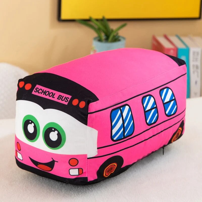 Emulational Cute School Bus Plush Toy Pillow Cartoon Artificial Soft ...