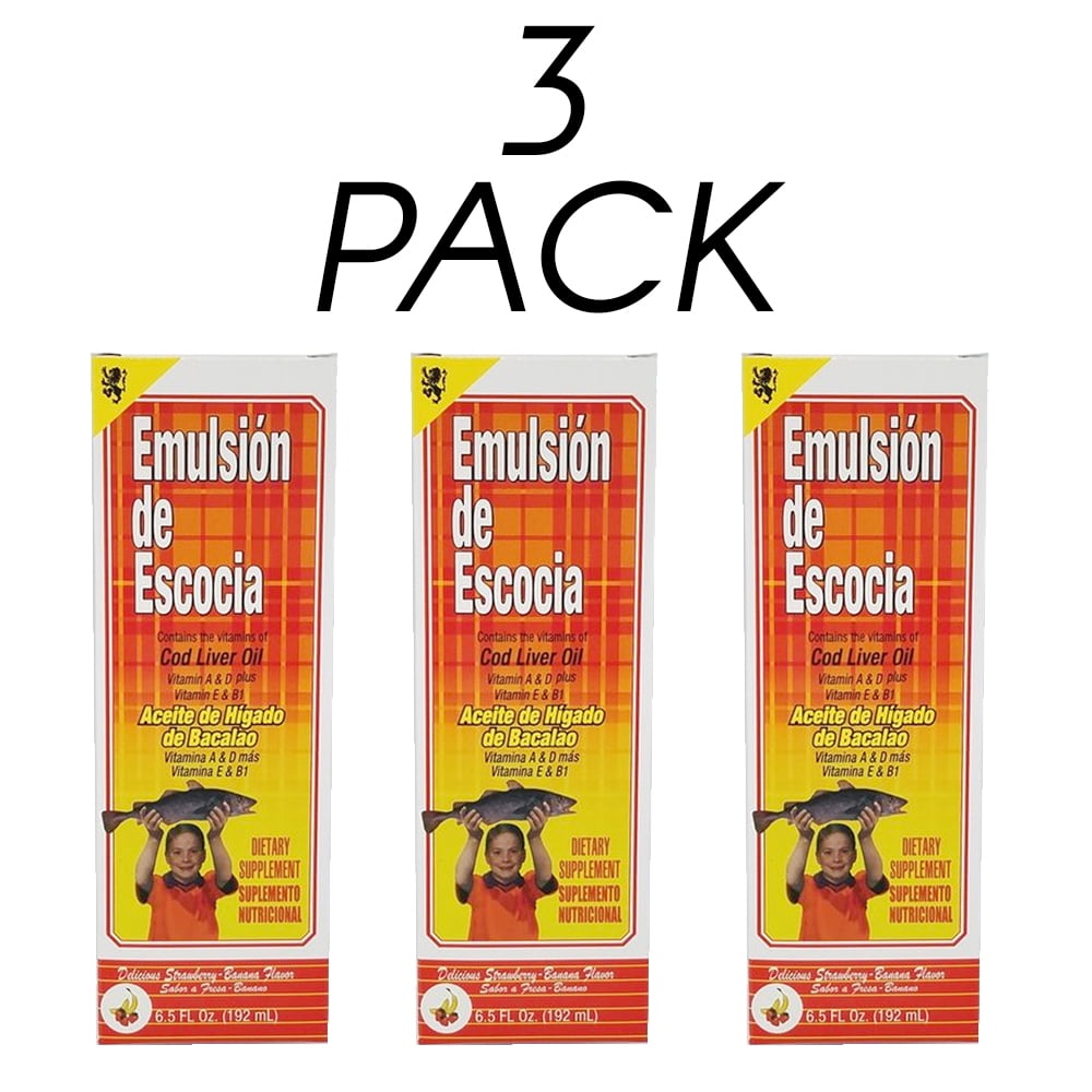 Emulsion De Escocia Cod Liver Oil Supplement, Vitamins A, D, E, B1 ...