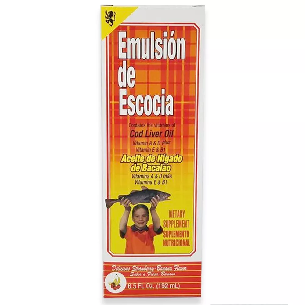 Emulsion de Escocia Cod Liver Oil. Strawberry & Banana flavor. 6.5 fl ...