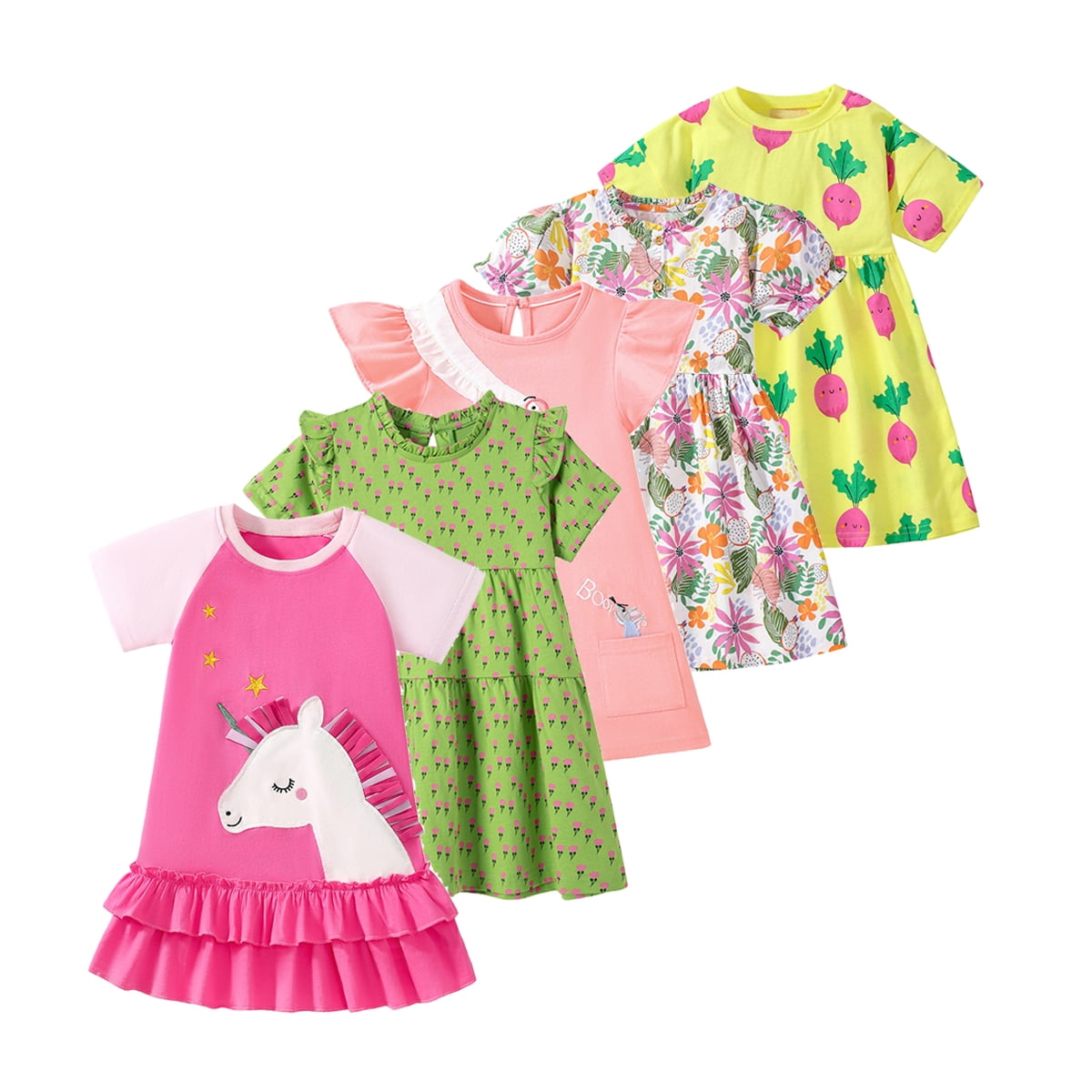Emy Dola 2-7T Little Girls Casual Unicorn Cake Dress Birthday Party ...