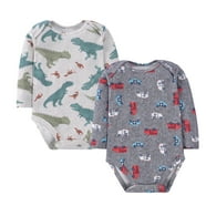 Hudson Baby Infant Boy Cotton Long-Sleeve Bodysuits, Forest Deer 5-Pack ...