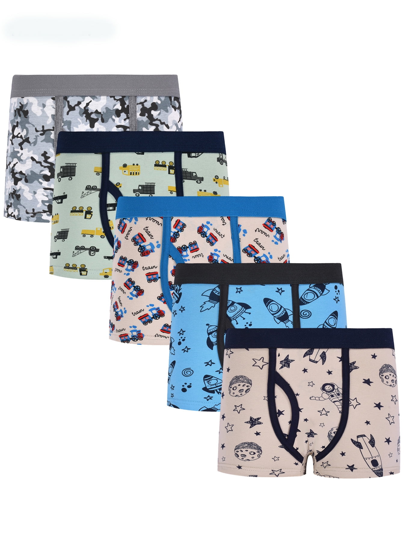 Emy Dola 5 Pack Toddler Boys Boxer Briefs Dinosaur Polar Truck Prints ...