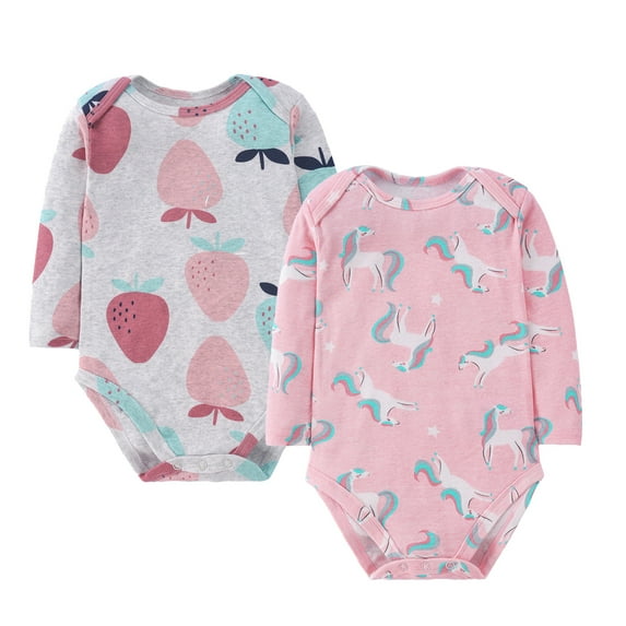 Emy Dola Baby Grils Rompers Soft Cotton Long Sleeve Bodysuit for 3-24M ...