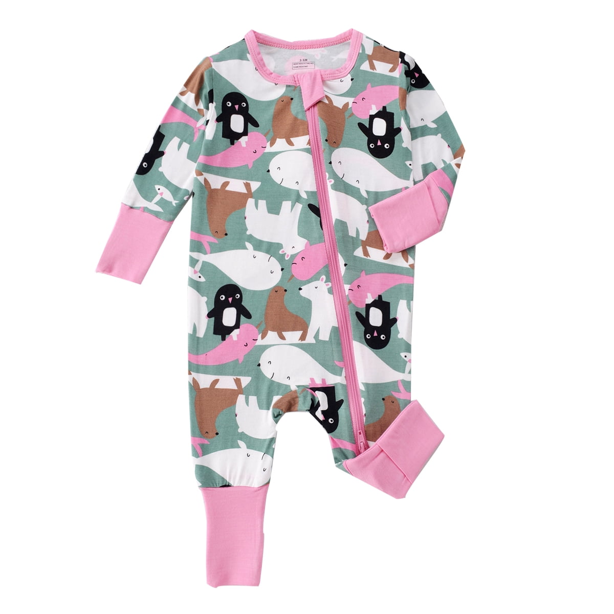Emy Dola Baby Viscose from Bamboo Pajamas Infant Girls Footless Zippy ...