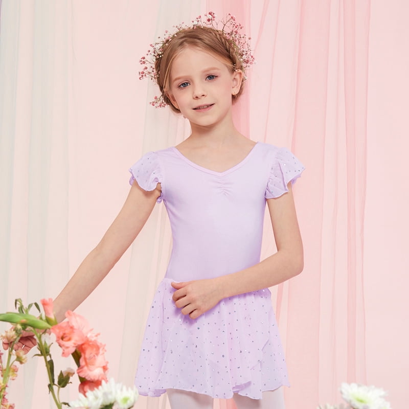 Emy Dola Girls Ruffle Sleeve Ballet Dance Dress Tutu Skirted Leotard ...
