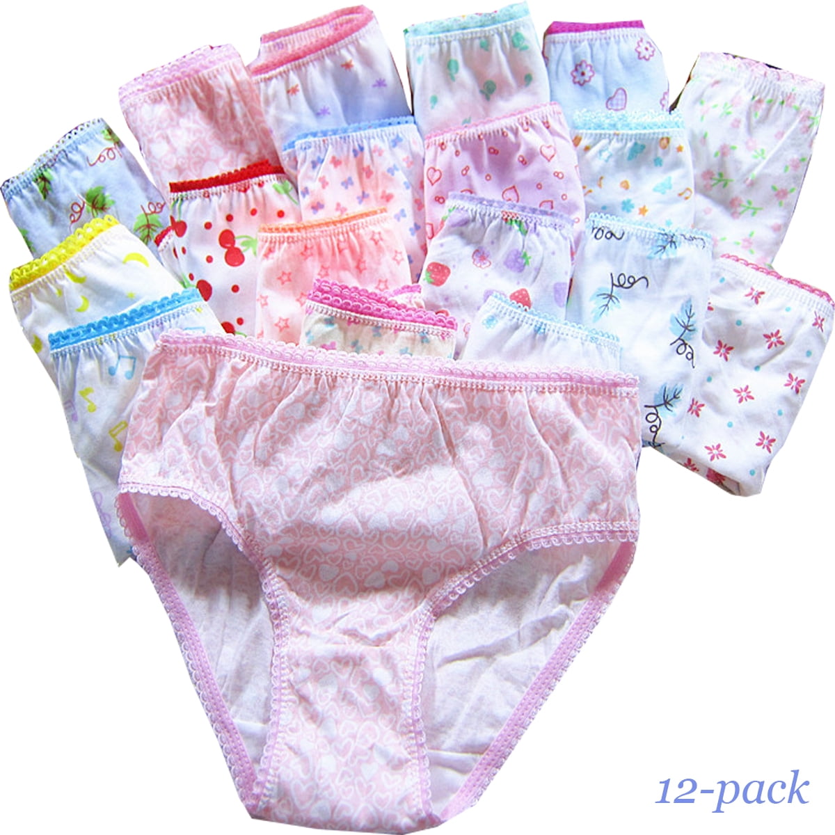 Emy Dola Girls and Toddler Underwear, Cotton Knit Tagless Brief ...