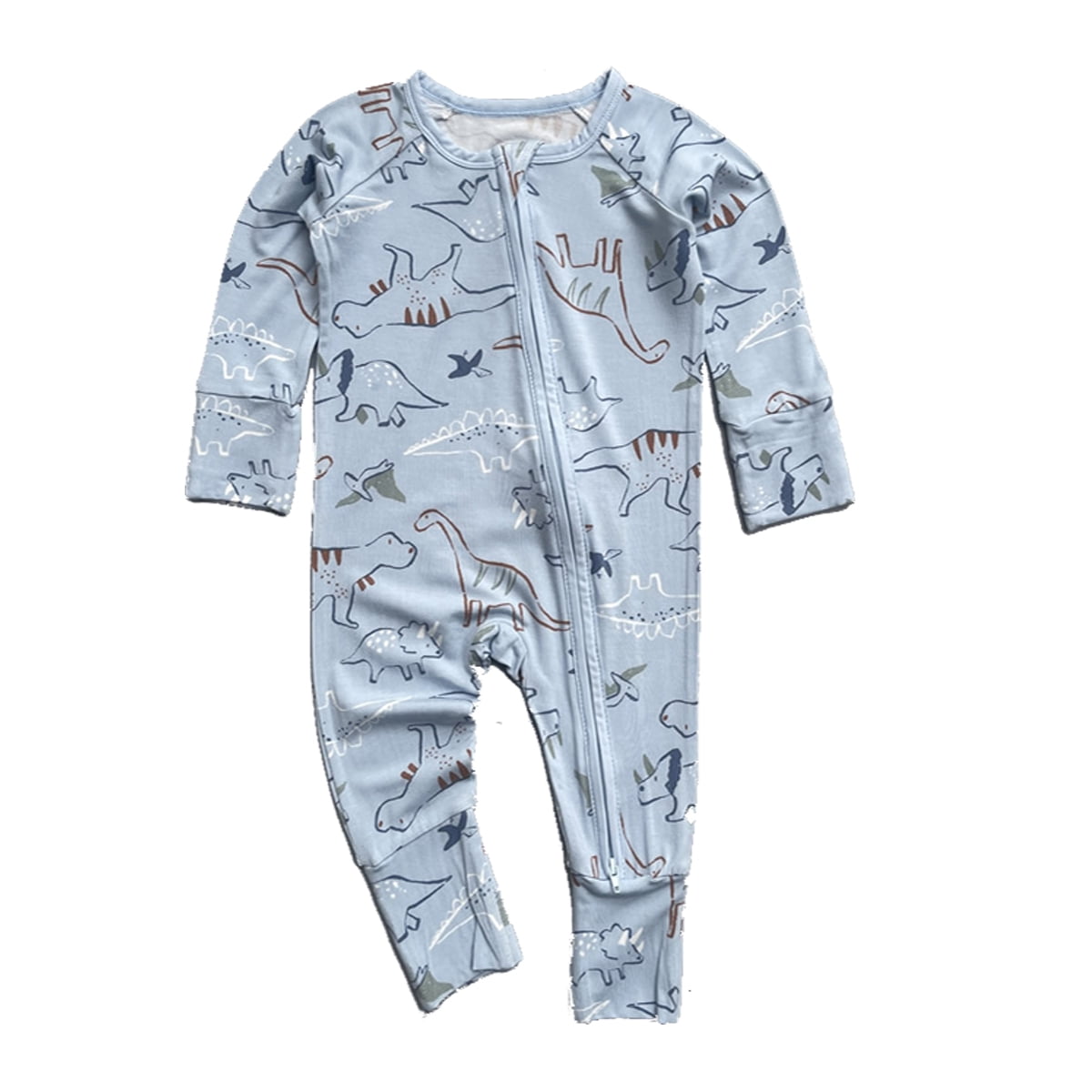 Emy Dola Viscose from Bamboo Baby Pajamas Boys Mittens Cuff 2 Way Zipper Soft Footless Sleeper ...
