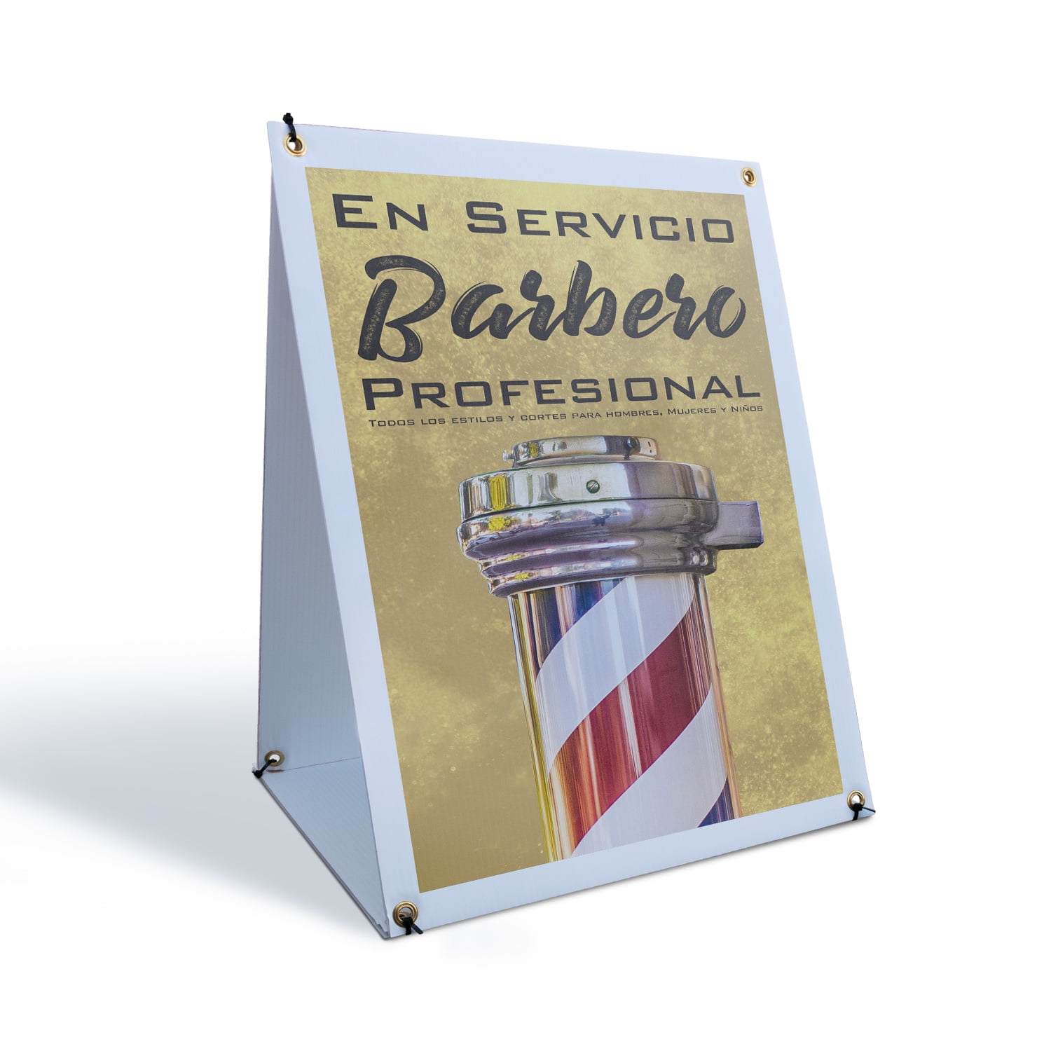En Servicio Barbero Profesional Sidewalk Sign 18 Inch x 24 Inch A-Frame ...