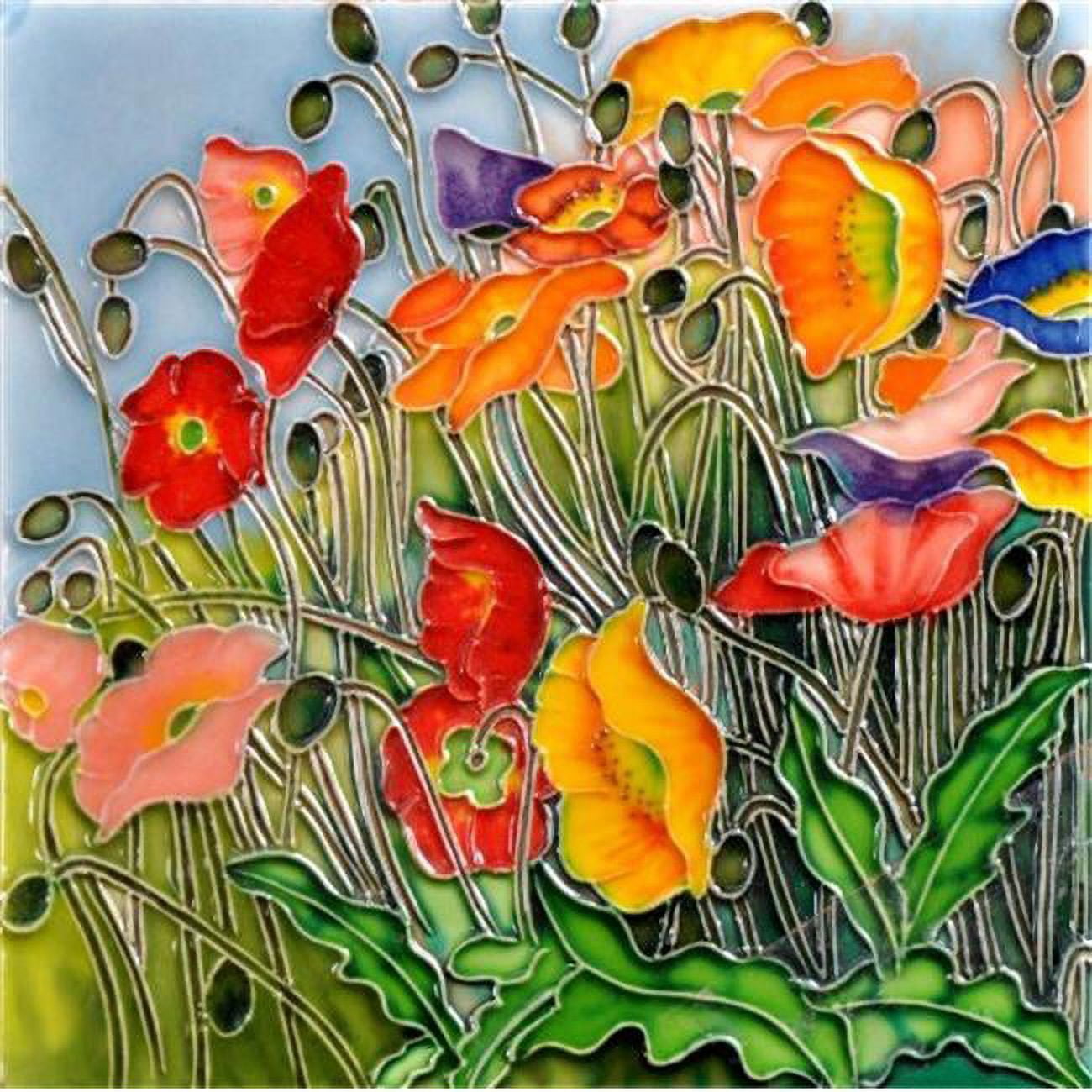 En Vogue B-316 Multi- Colored Poppies Flora Land - Decorative Ceramic ...