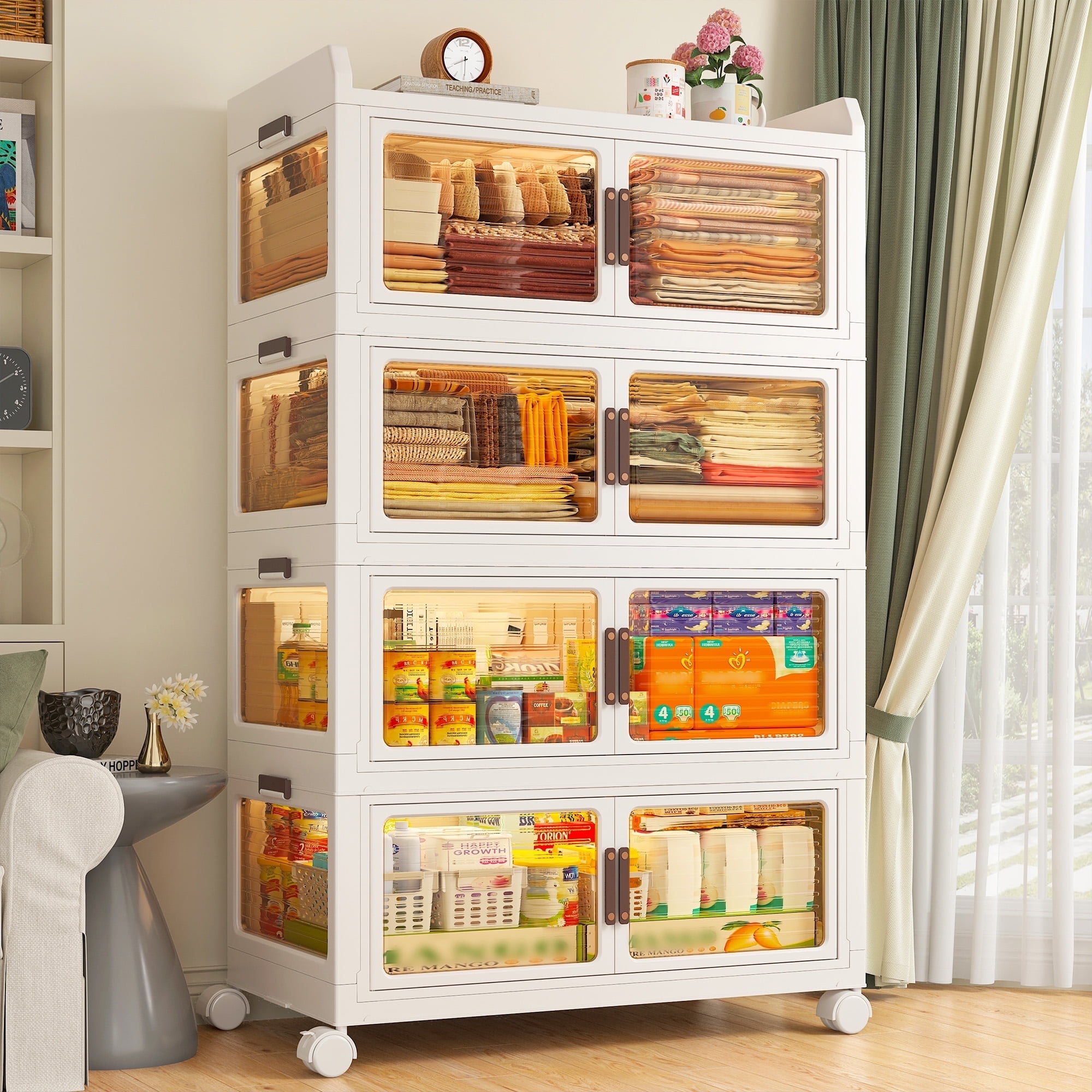 EnHomee 100GAL/400QT Storage Bins with Wheels Plastic Storage Bins with ...