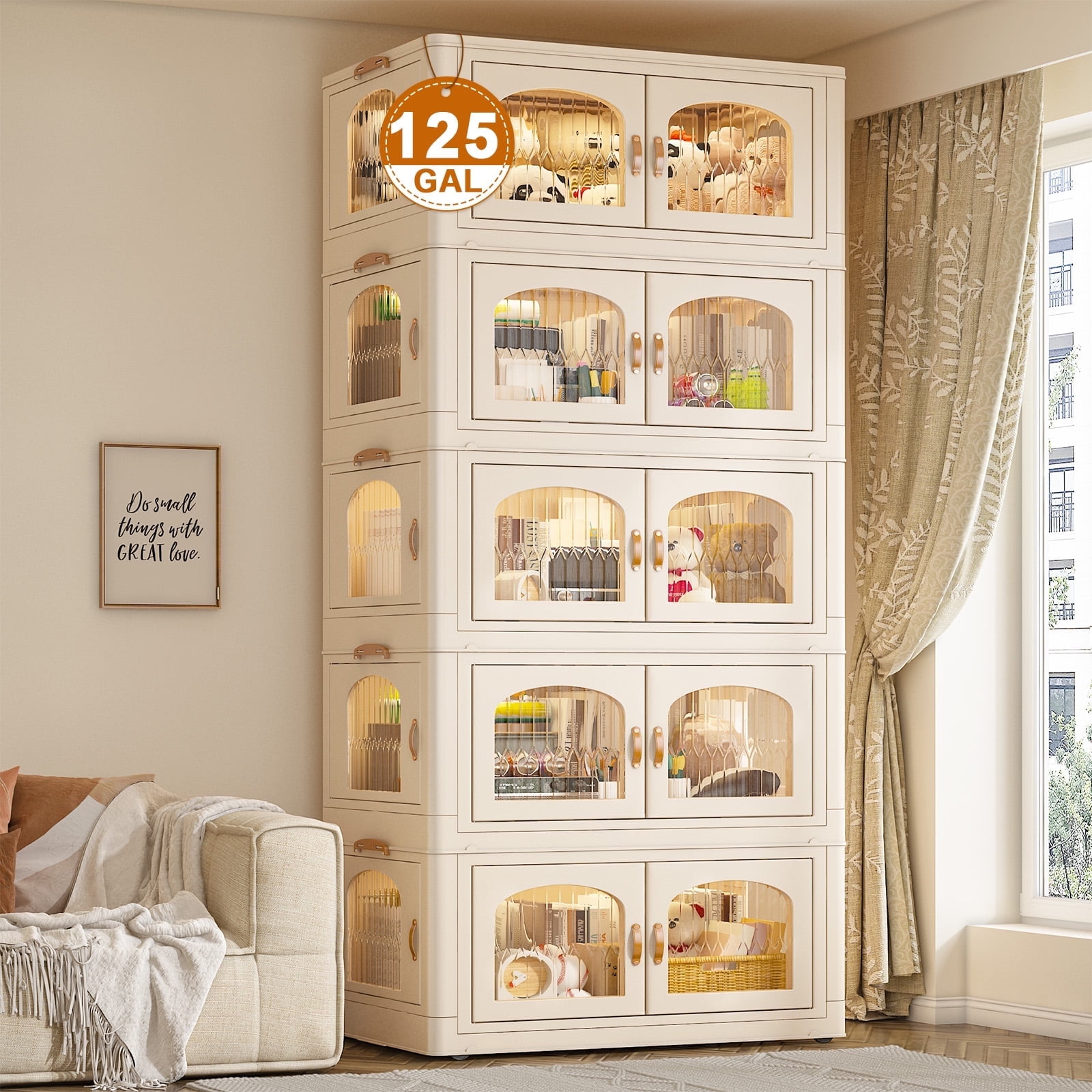 EnHomee 500QT Storage Bins with Wheels Clear Plastic Storage Bins with ...