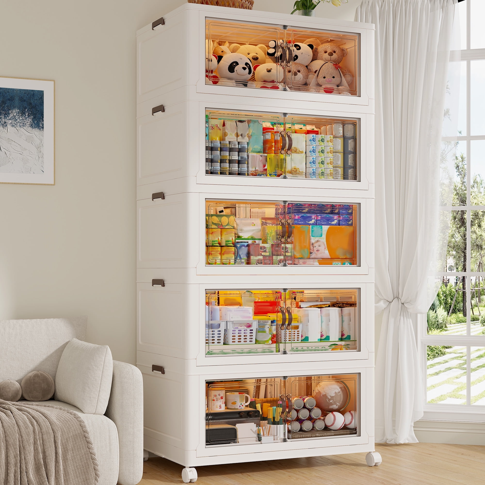 EnHomee 512QT Storage Bins with Lids 5 Pack Large Storage Containers ...