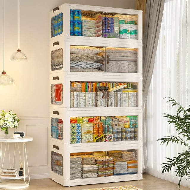 EnHomee 140GAL/560QT Large Storage Bins with Wheels Plastic Storage ...