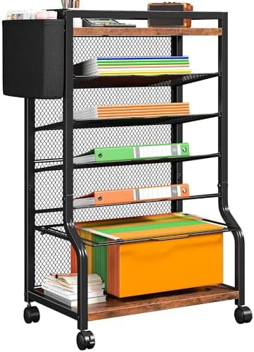 EnHomee 17.7"W 7-Tier Rolling File Organizer with Hanging File Folders ...