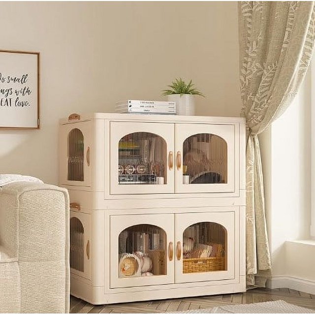 EnHomee 2 Pack Foldable Storage Bins with Doors Collapsible Storage ...