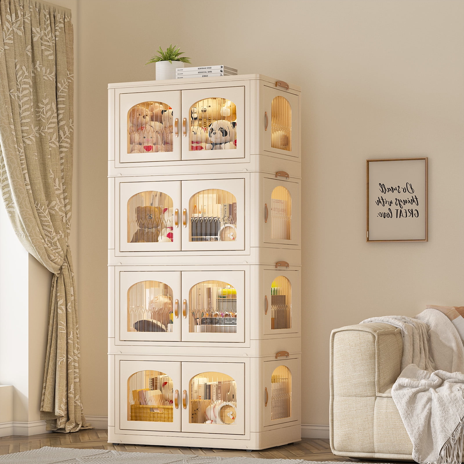 EnHomee 42GAL Storage Bins with Wheels Clear Plastic Storage Bins with ...