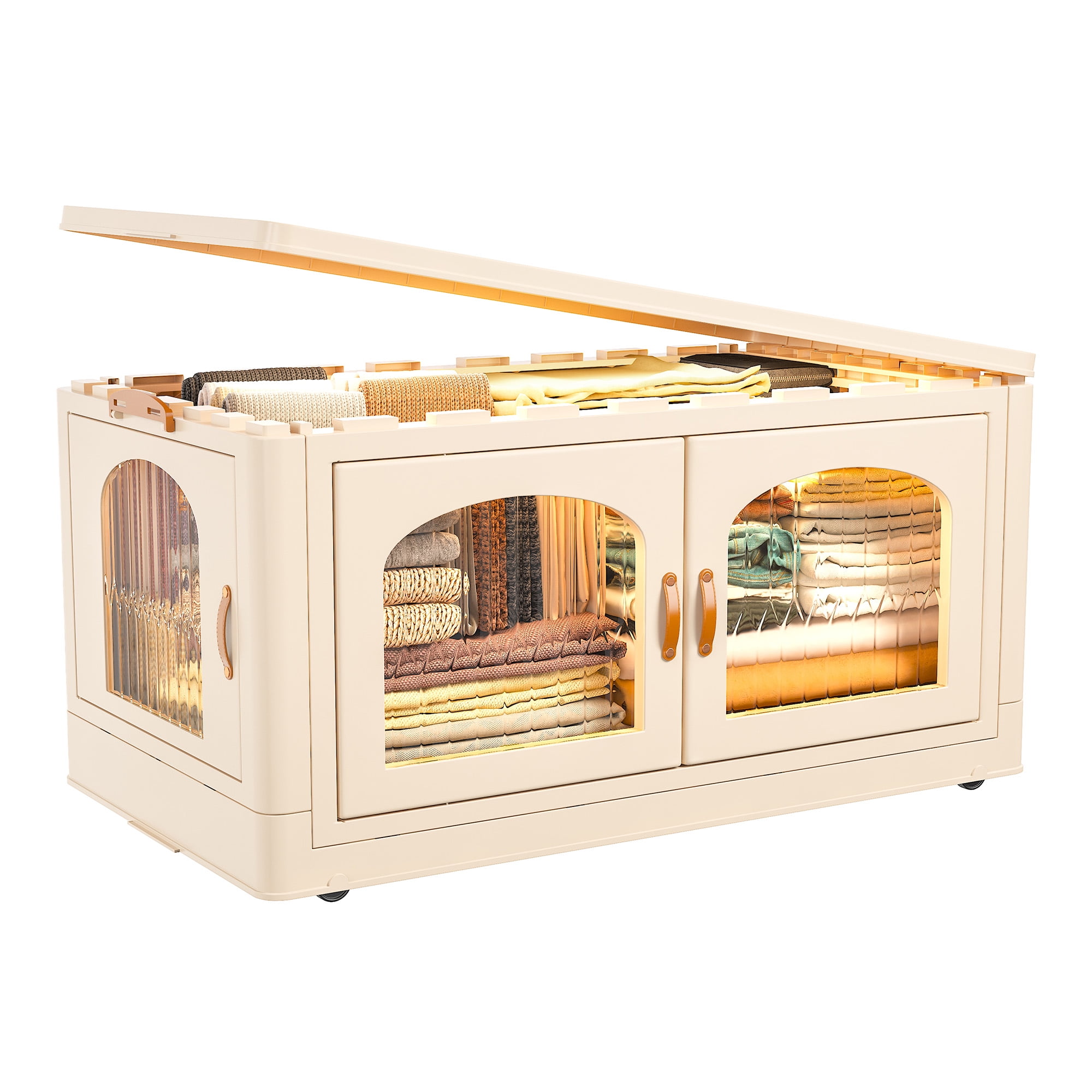 EnHomee 43QT Storage Bins with Wheels Clear Plastic Storage Bins with ...