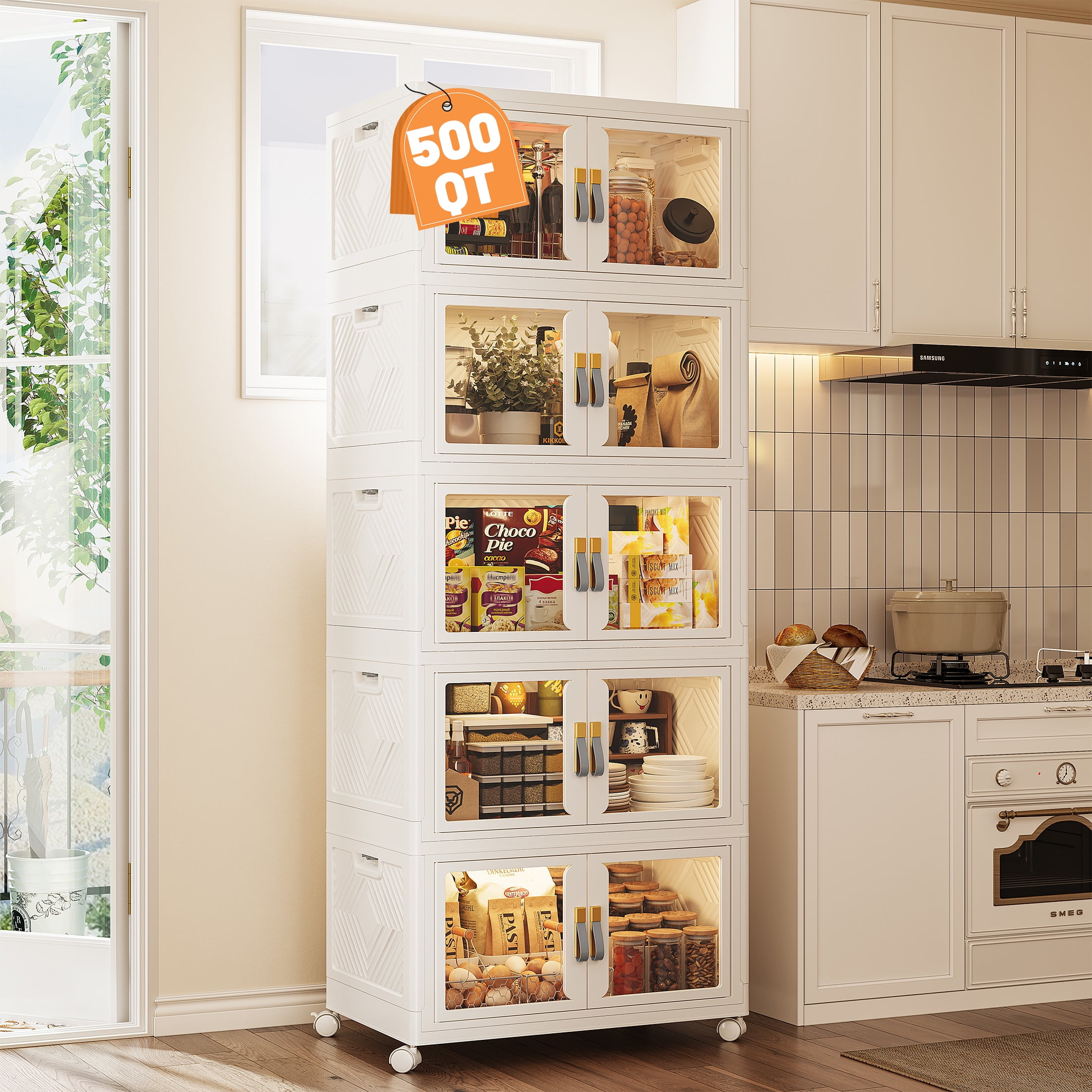 EnHomee 5 Pack Large Storage Bins with Lids 125GAL/500QT Stackable ...