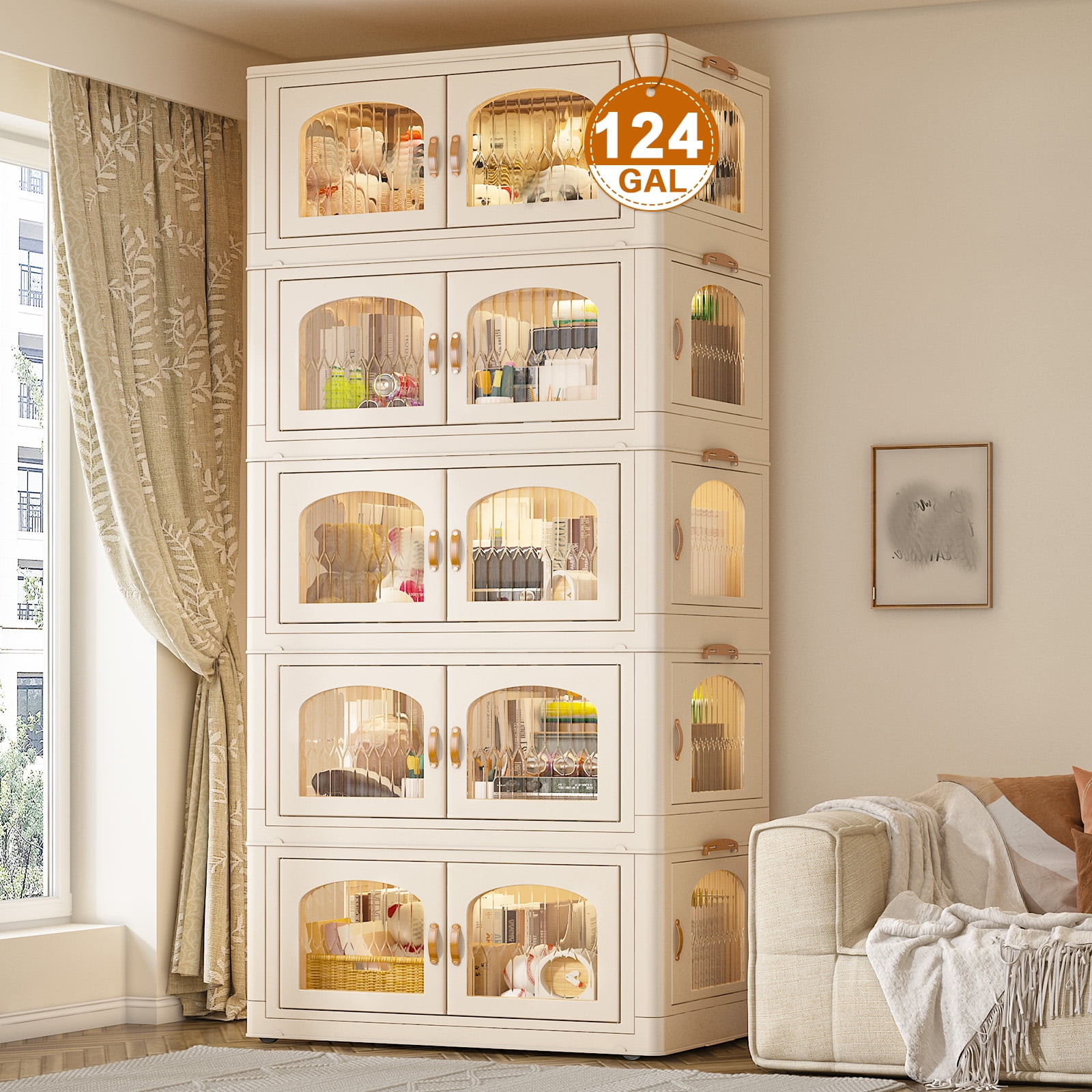 EnHomee 500QT Storage Bins with Wheels Clear Plastic Storage Bins with ...