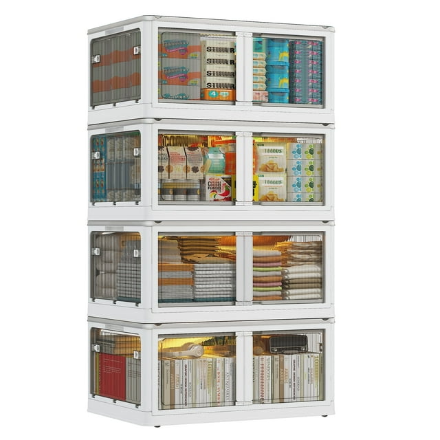 EnHomee 200QT Storage Bins with Wheels Clear Plastic Storage Bins with ...