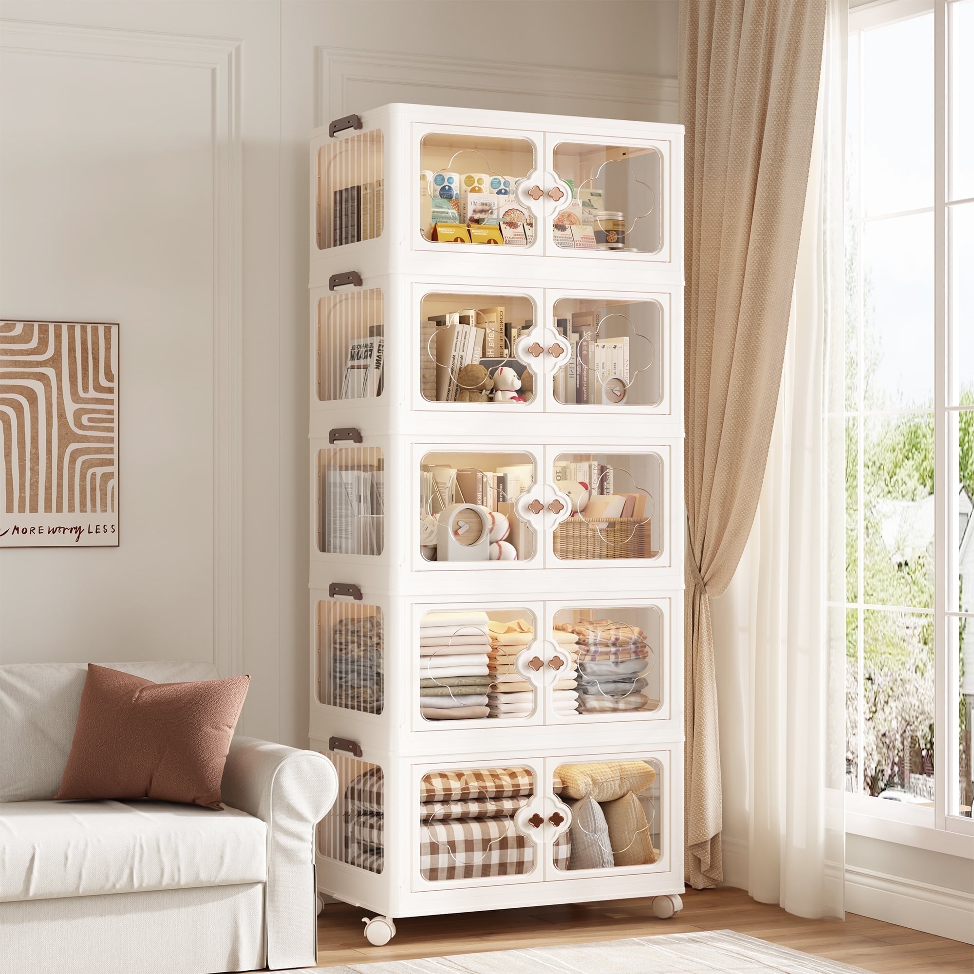 EnHomee 55GAL/220QT Large Storage Bins with Wheels Plastic Storage Bins ...