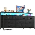 "EnHomee 55"" Wide 10-Drawer Bedroom Dresser with LED Lights, Power ...