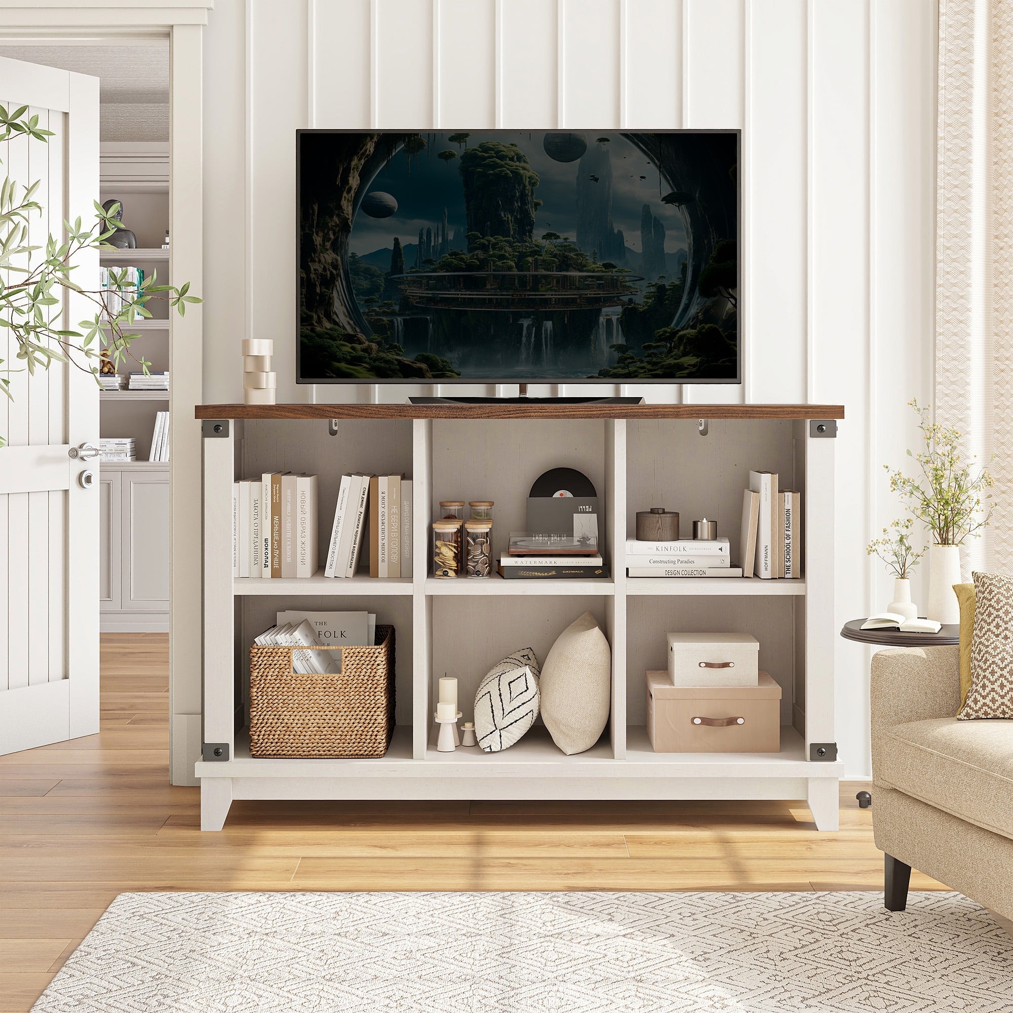 EnHomee 6-Cube Organizer White Cube Storage Organizer with Storage ...