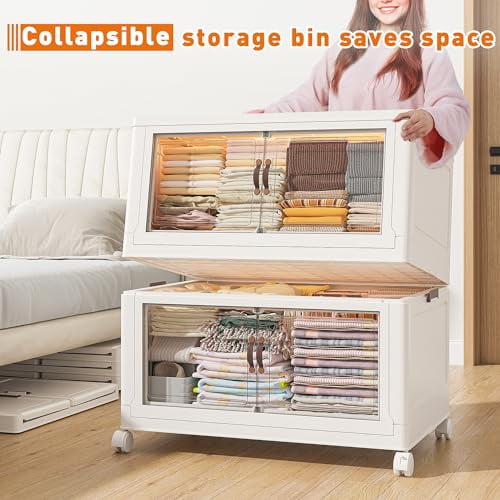 EnHomee 60 GAL Storage Bins with Lids Stackable Storage Bins with ...