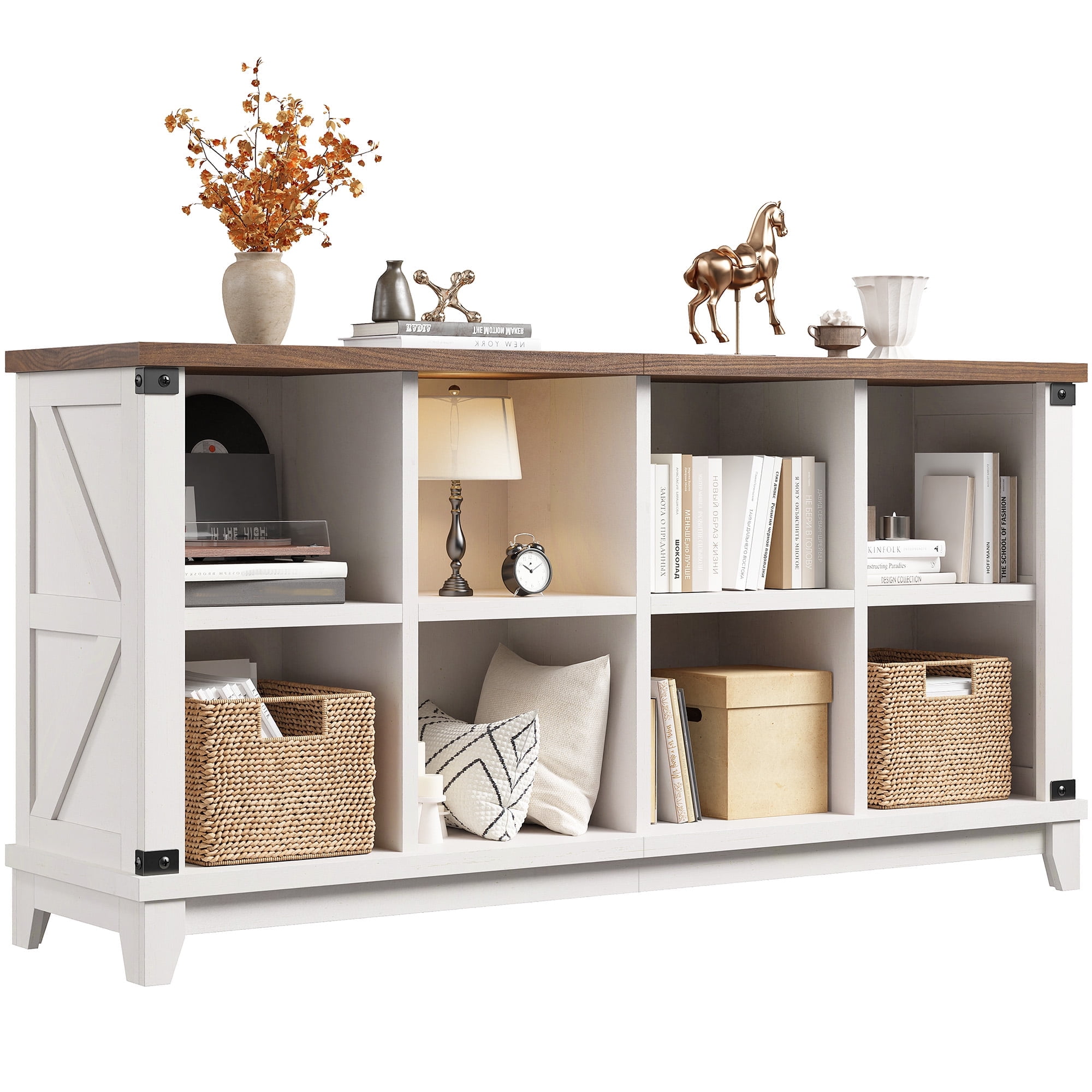 EnHomee 8 Cube Storage Organizer for Bedroom Cube Organizer White 49"W ...