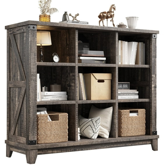 EnHomee 9 Cube Storage Organizer for Living Room Wooden 9-Cube ...