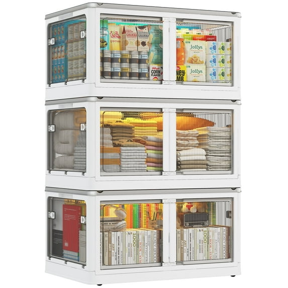 EnHomee Tough Big 90GAL Rolling Storage Bins with Lids, Stackable ...