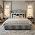 EnHomee Boucle Bed frame Full with Tall Headboard & Footboard ...